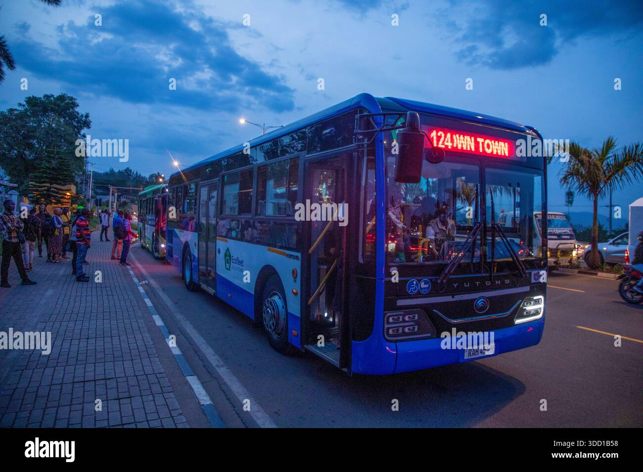 Rwanda, Kigali. The capital city of Rwanda has introduced bus lanes to ...
