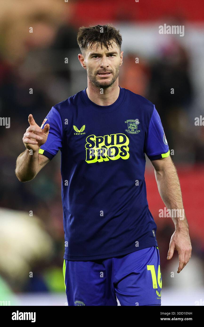 Preston North End's Andrew Hughes during the Sky Bet Championship match ...