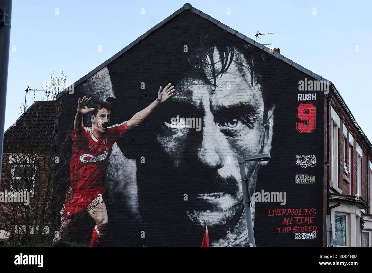 Ian Rush mural during the Premier League match Liverpool vs ...