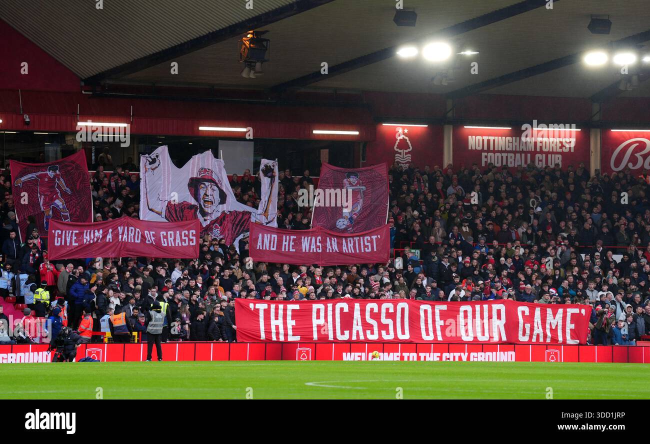 A tribute in memory of John Robertson at the City Ground, Nottingham ...