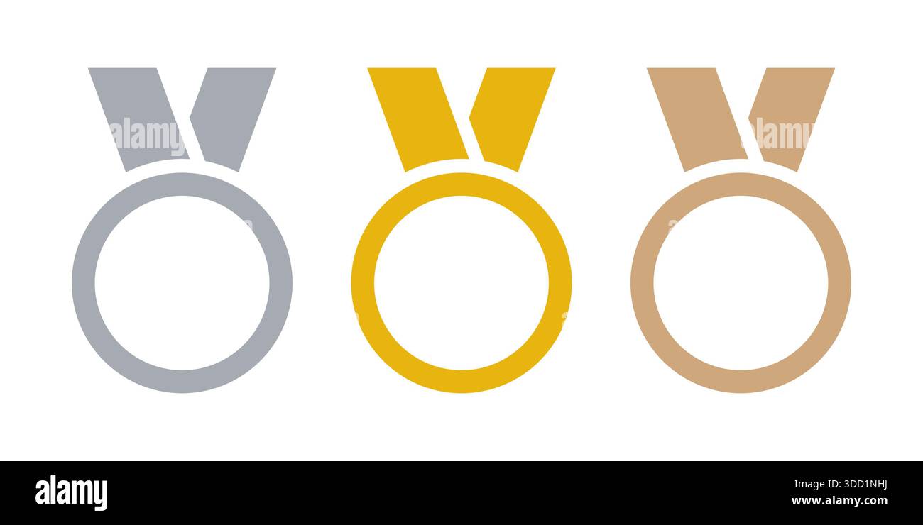 gold, silver, bronze medal symbols. medal symbols for sport, education ...