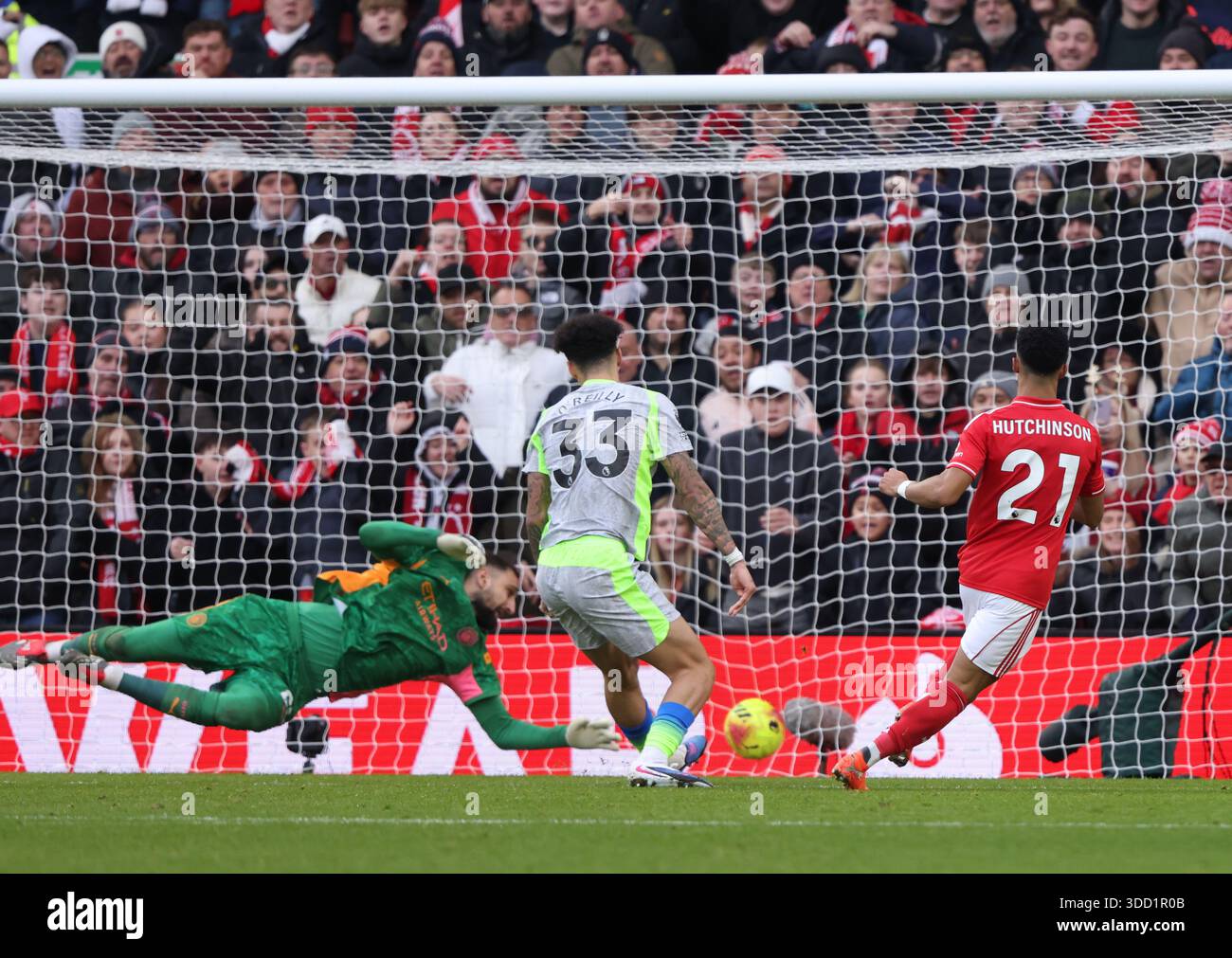 Omari Hutchinson (NF) scores the first Forest goal (1-1) at the ...