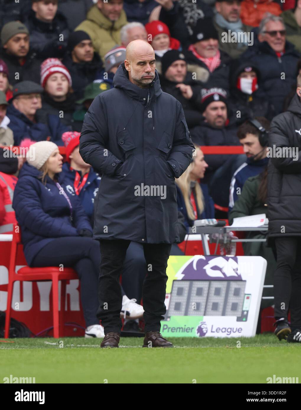 Pep Guardiola (Man City manager) at the Nottingham Forest v Manchester ...