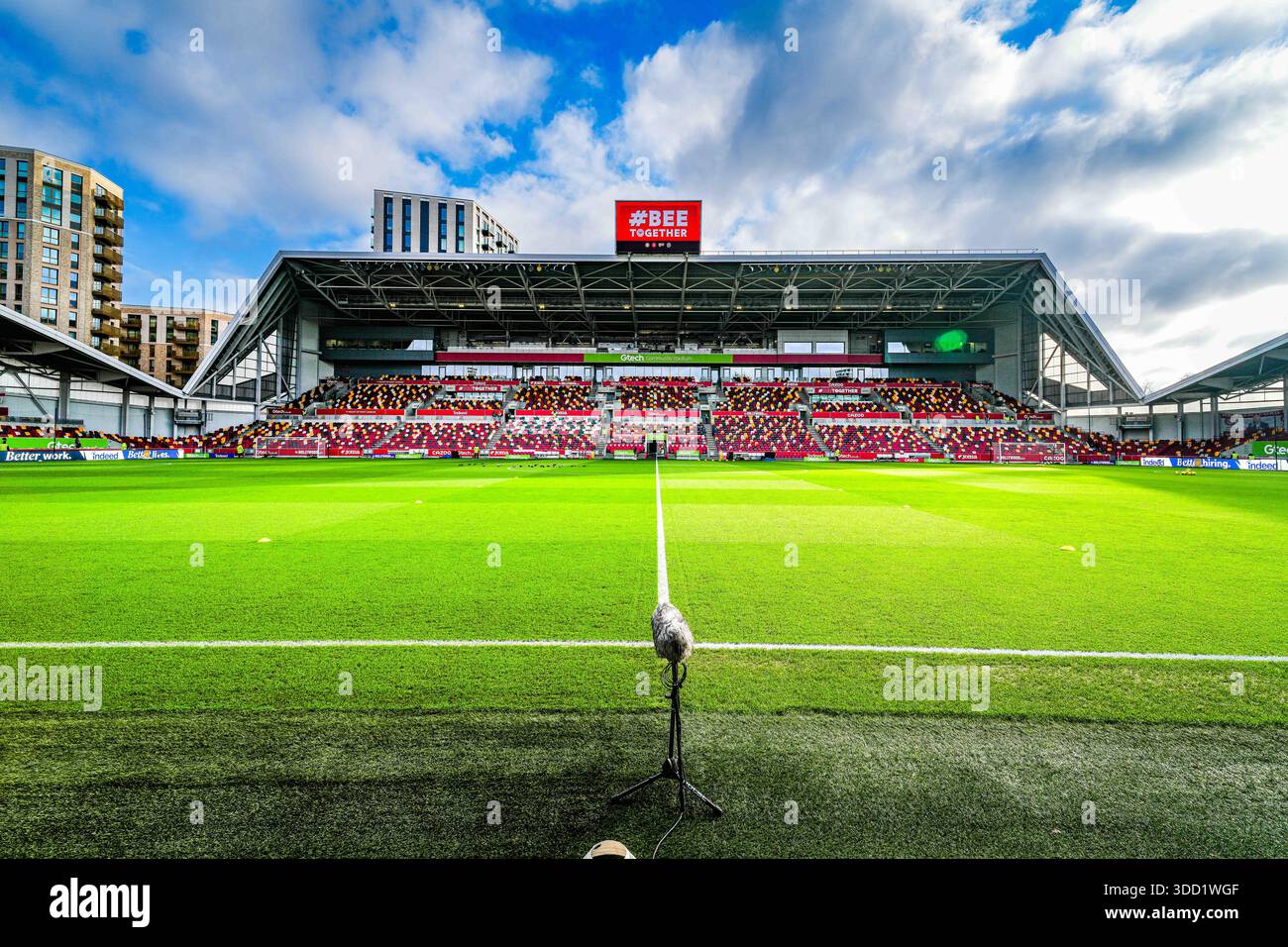 A ground image showing the pitch and main stand during the Premier ...