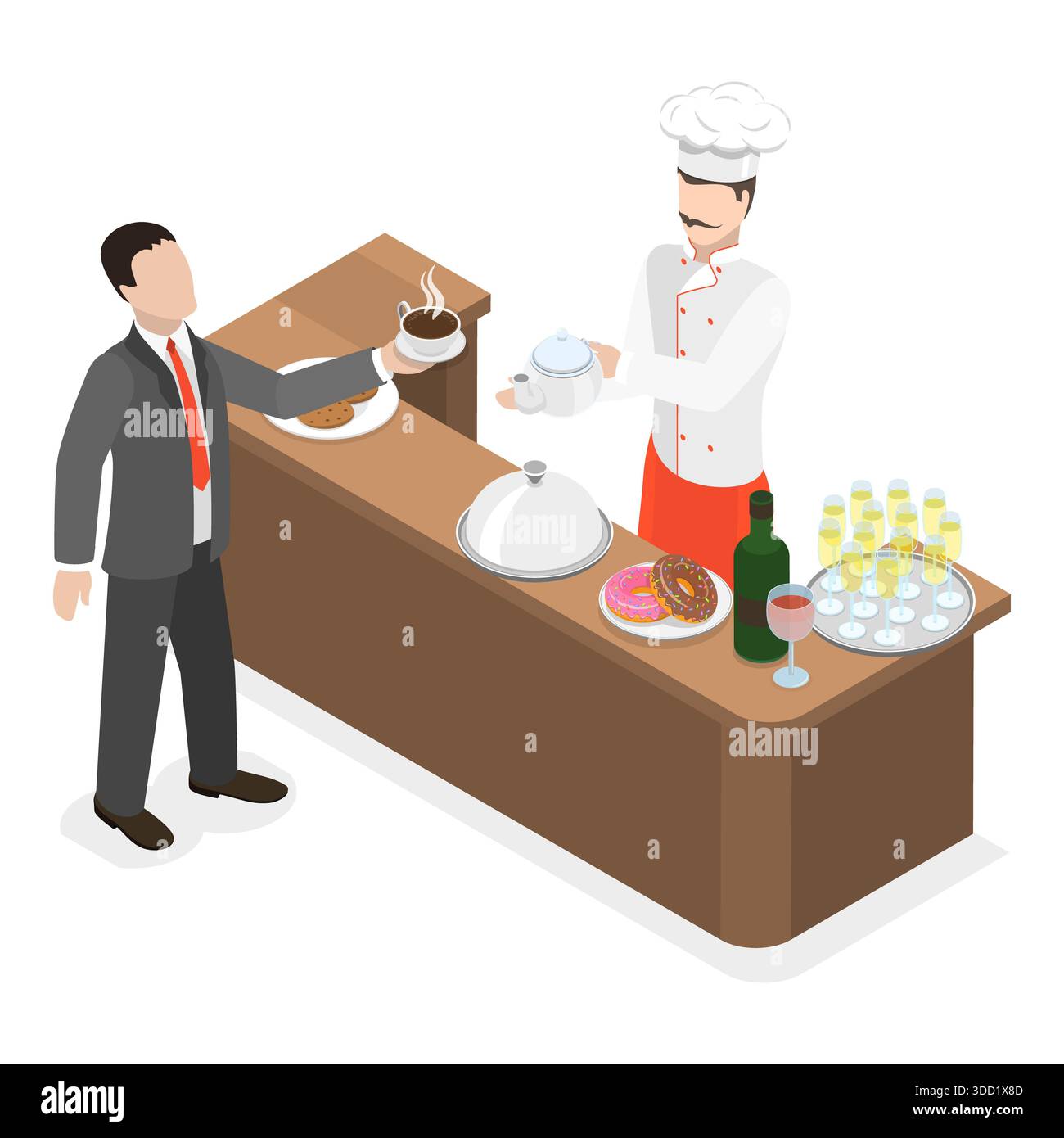 Food service character Cut Out Stock Images & Pictures - Alamy