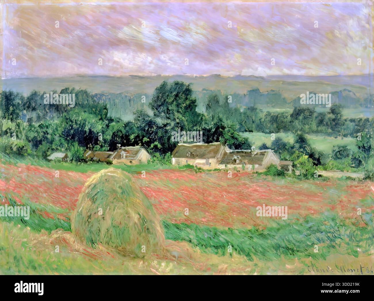 Claude monet haystack at giverny Stock Vector Images - Alamy