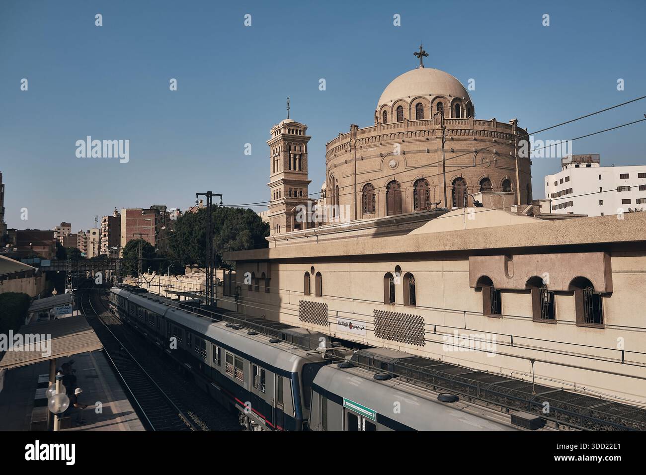 Historic Church Above Urban Railway Stock Photo - Alamy