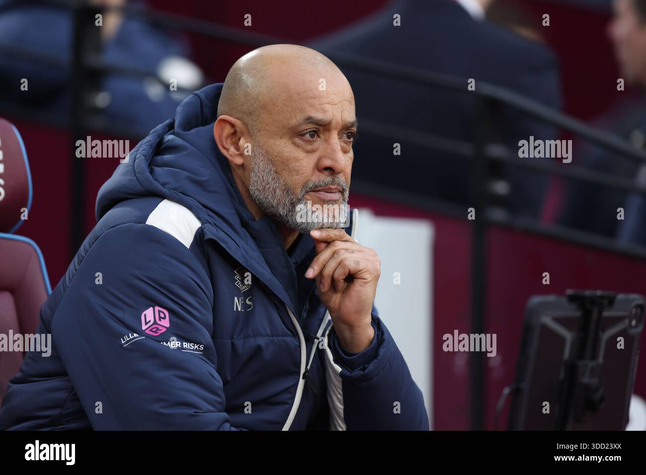 West Ham's head coach Nuno Espirito Santo during the Premier League ...