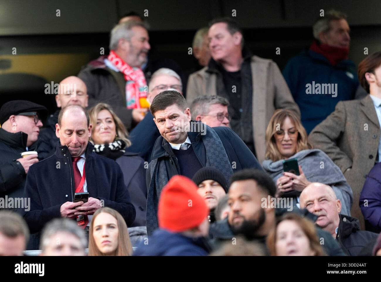 Steven Gerrard in the stands during the Premier League match at Anfield ...