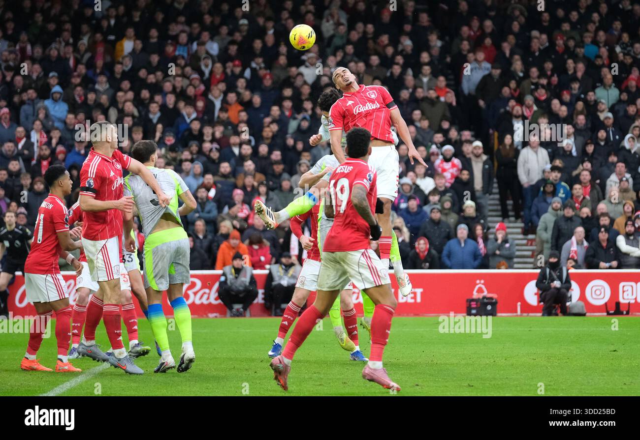 Murillo of Nottingham Forest clears the ball during the Premier league ...