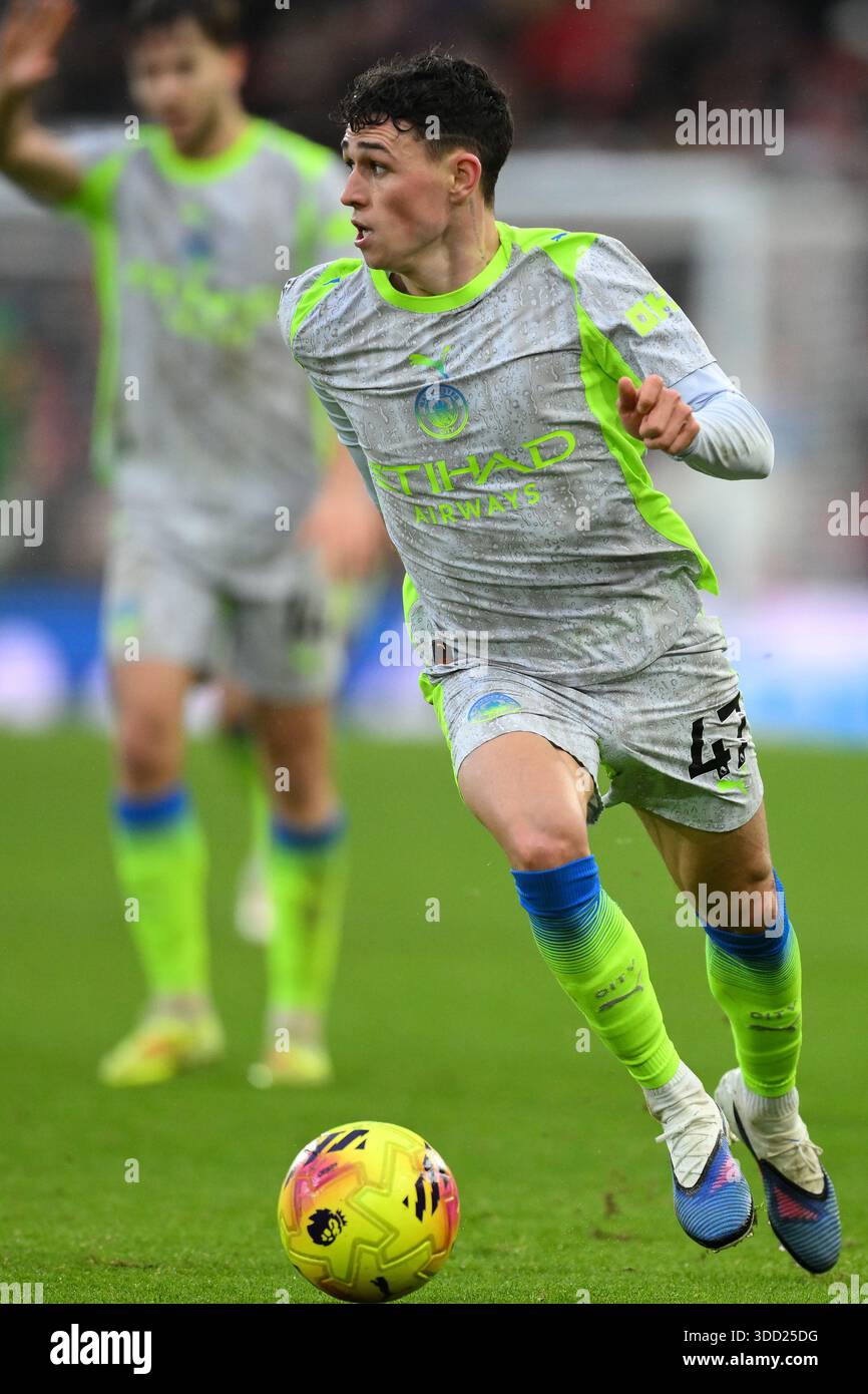 Phil Foden of Manchester City in action during the Premier League match ...