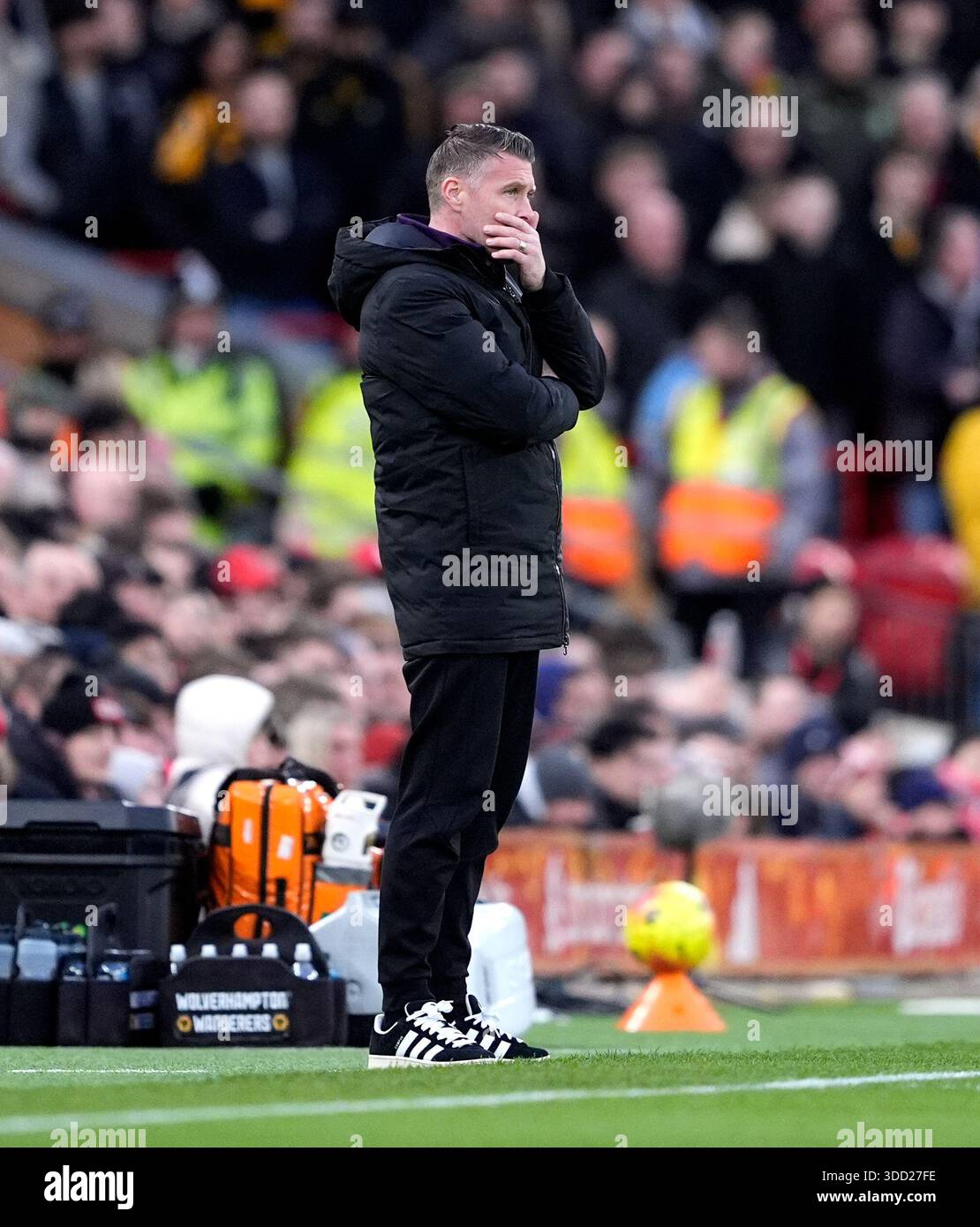Wolverhampton Wanderers manager Rob Edwards reacts on the touchline ...