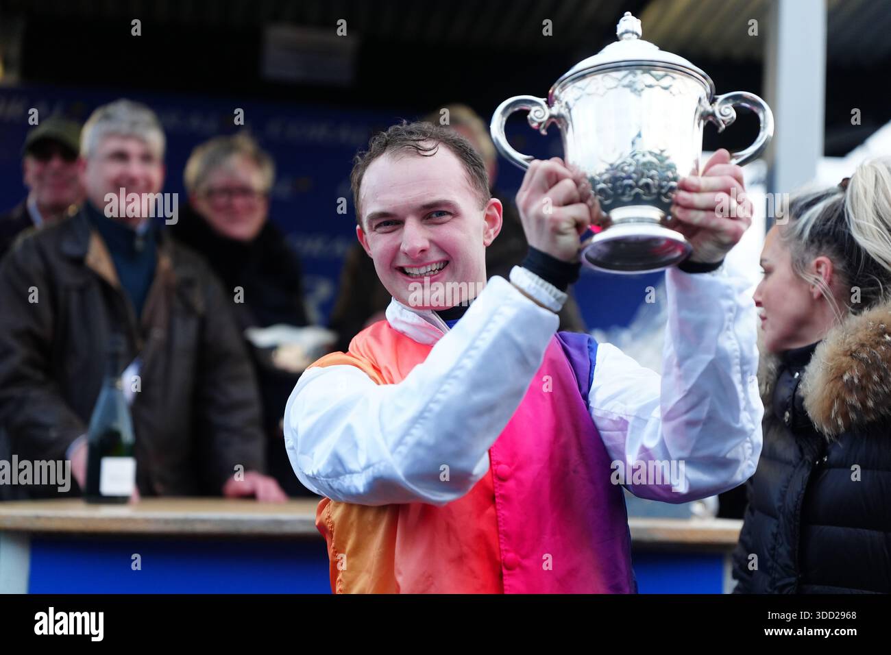 Jockey Sean Bowen with the trophy celebrates after ridding Haiti ...