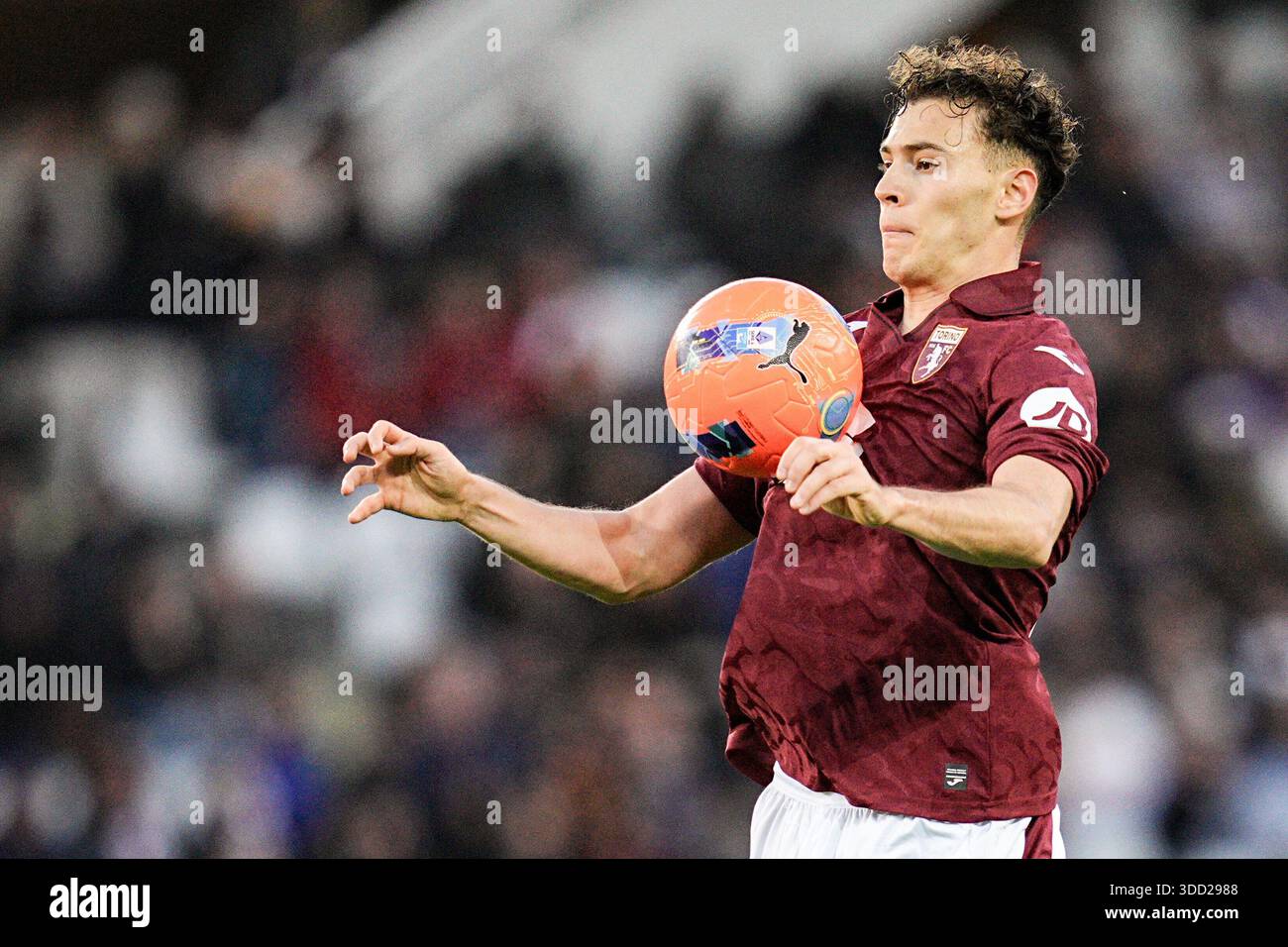Torino's Kristjan Asllani controls the ball during the Serie A soccer ...