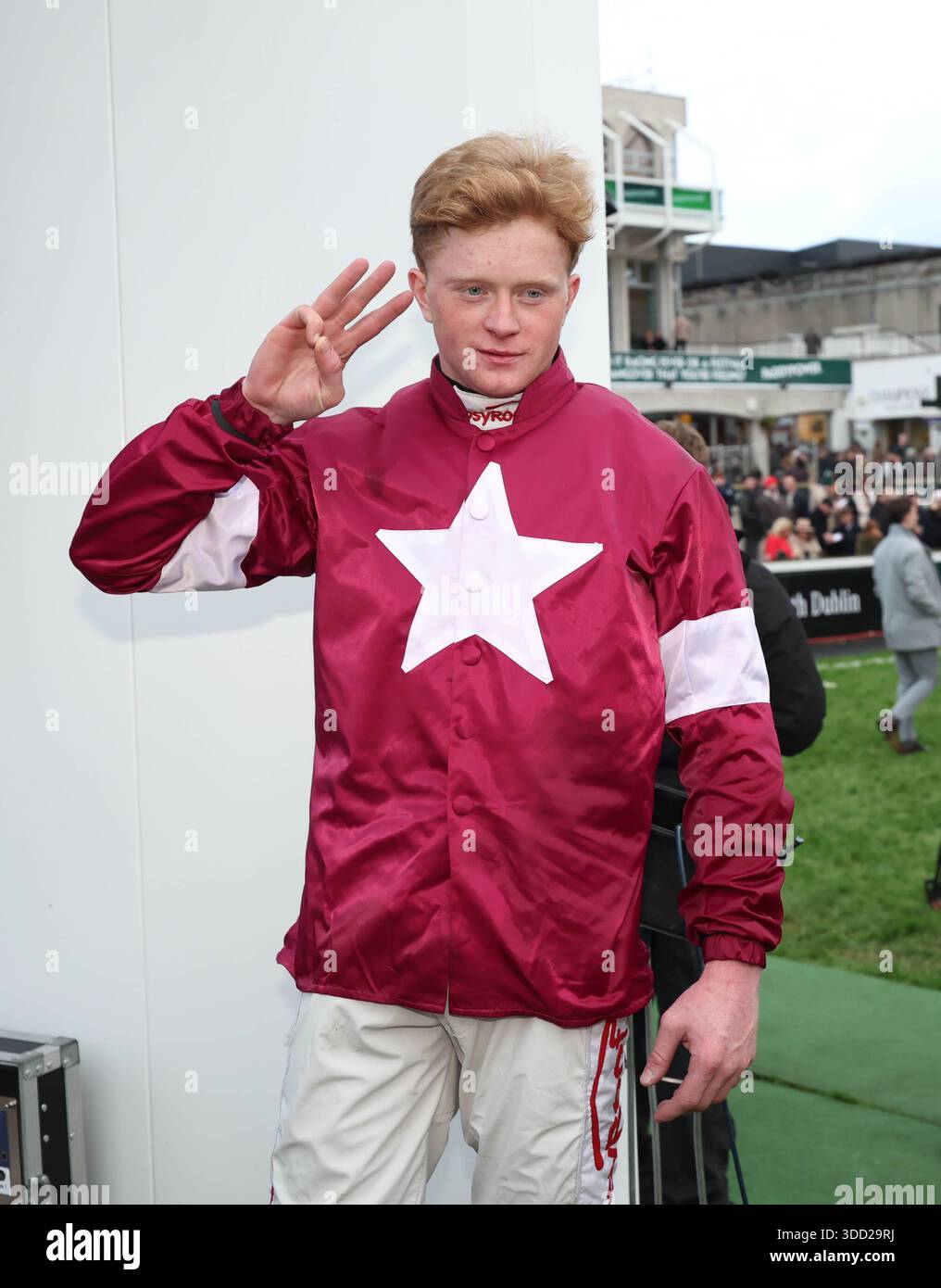 Jockey Sam Ewing after riding Favori De Champdou to victory in the ...