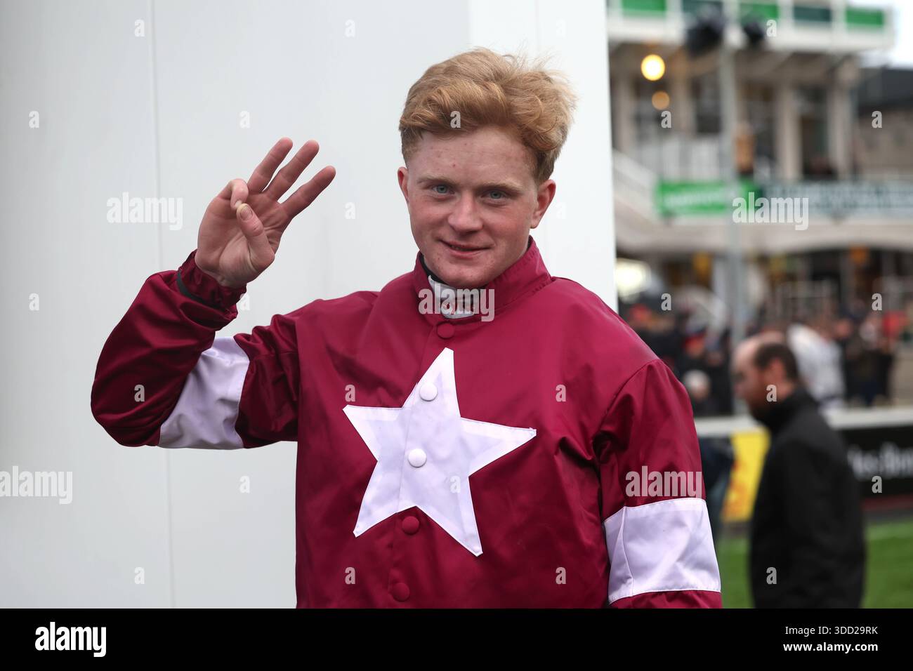 Jockey Sam Ewing after riding Favori De Champdou to victory in the ...