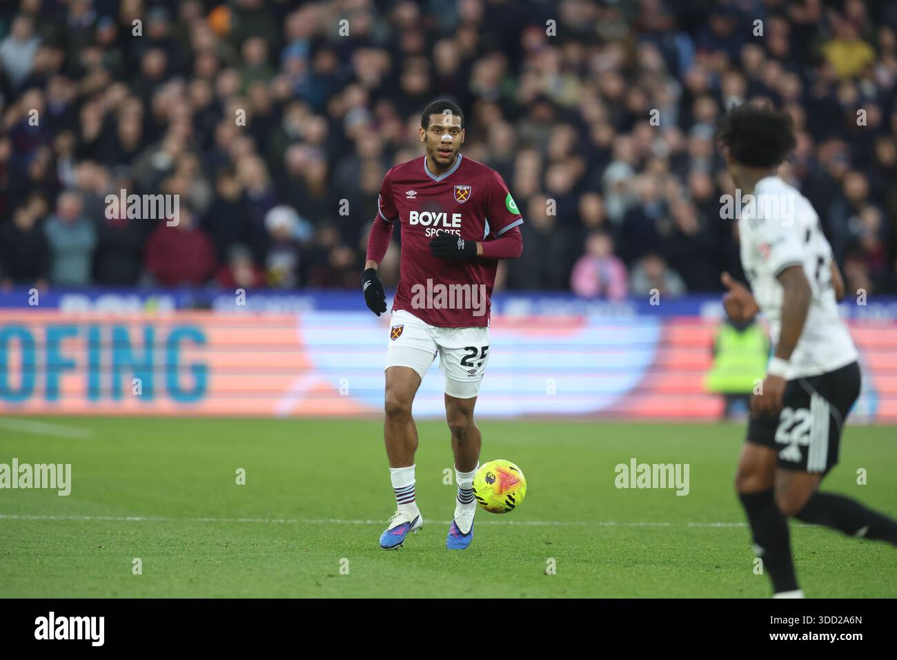 West Ham's Jean-Clair Todibo during the Premier League match at the ...