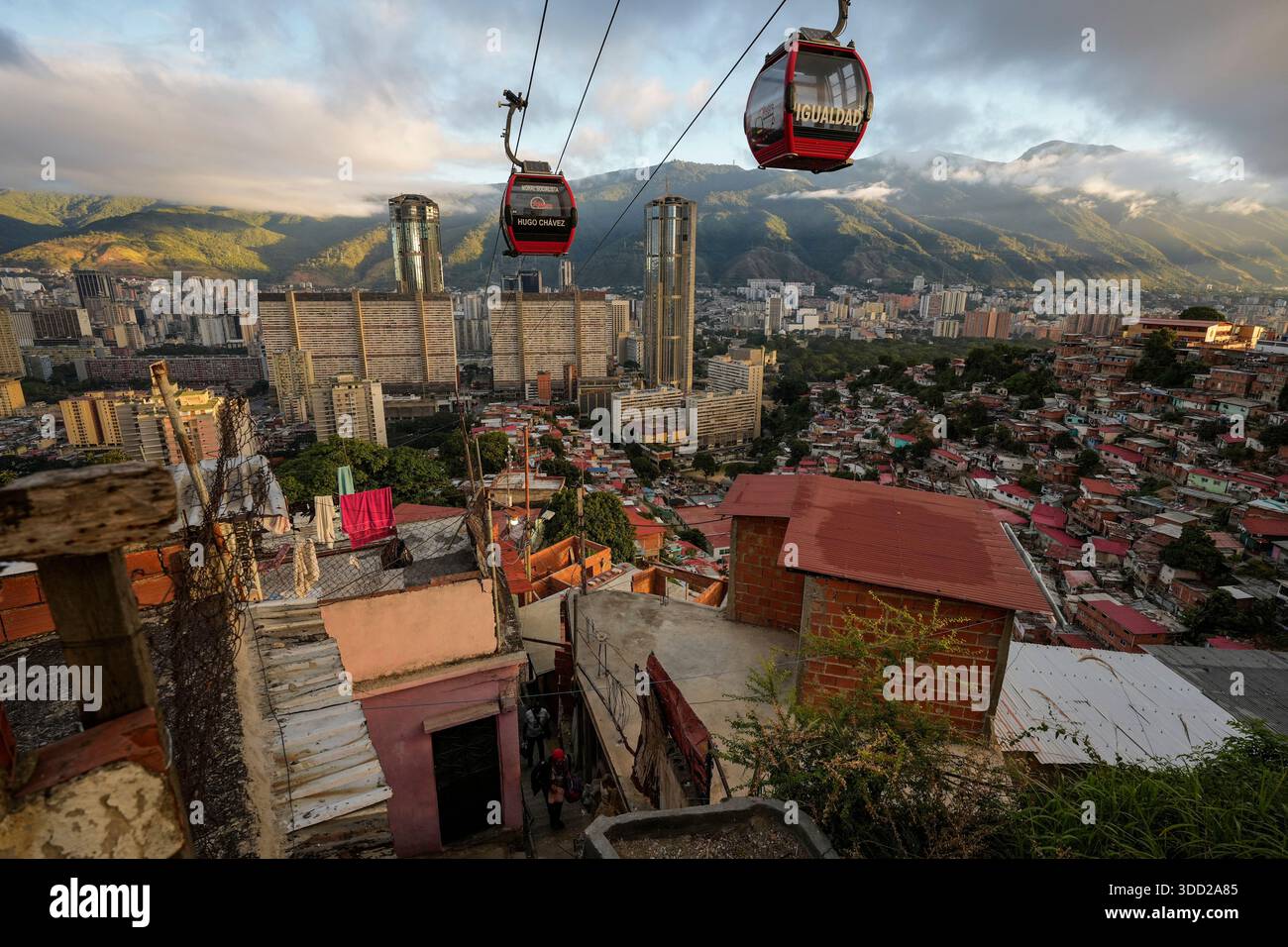 People climb the stairs to cable car station at the San Agustin ...