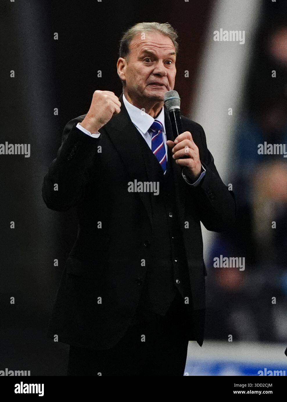 Former Rangers player Derek Johnstone during the half time draw at ...
