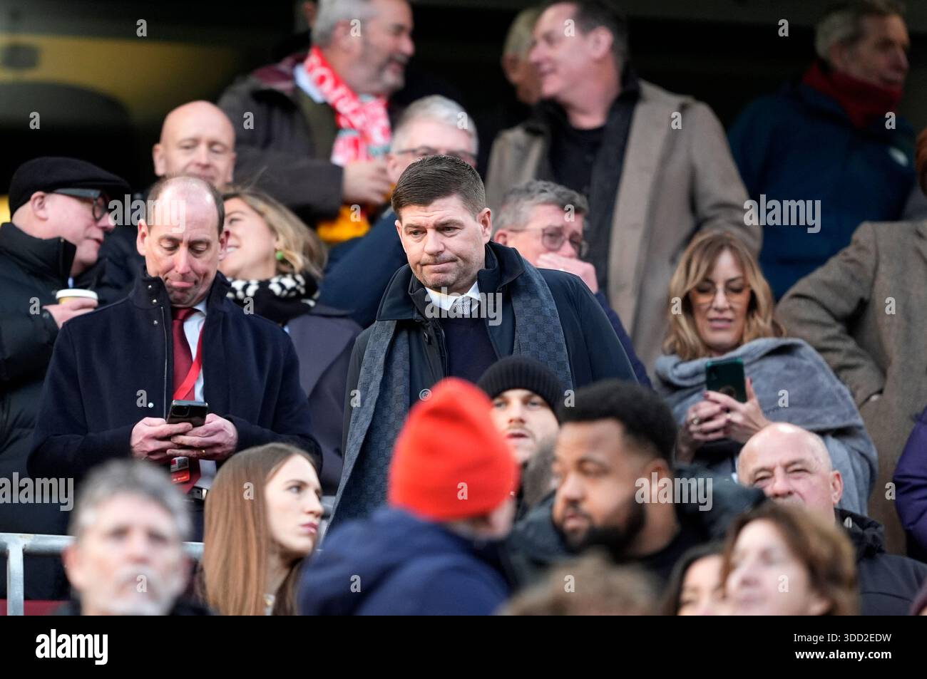 Steven Gerrard in the stands during the Premier League match at Anfield ...