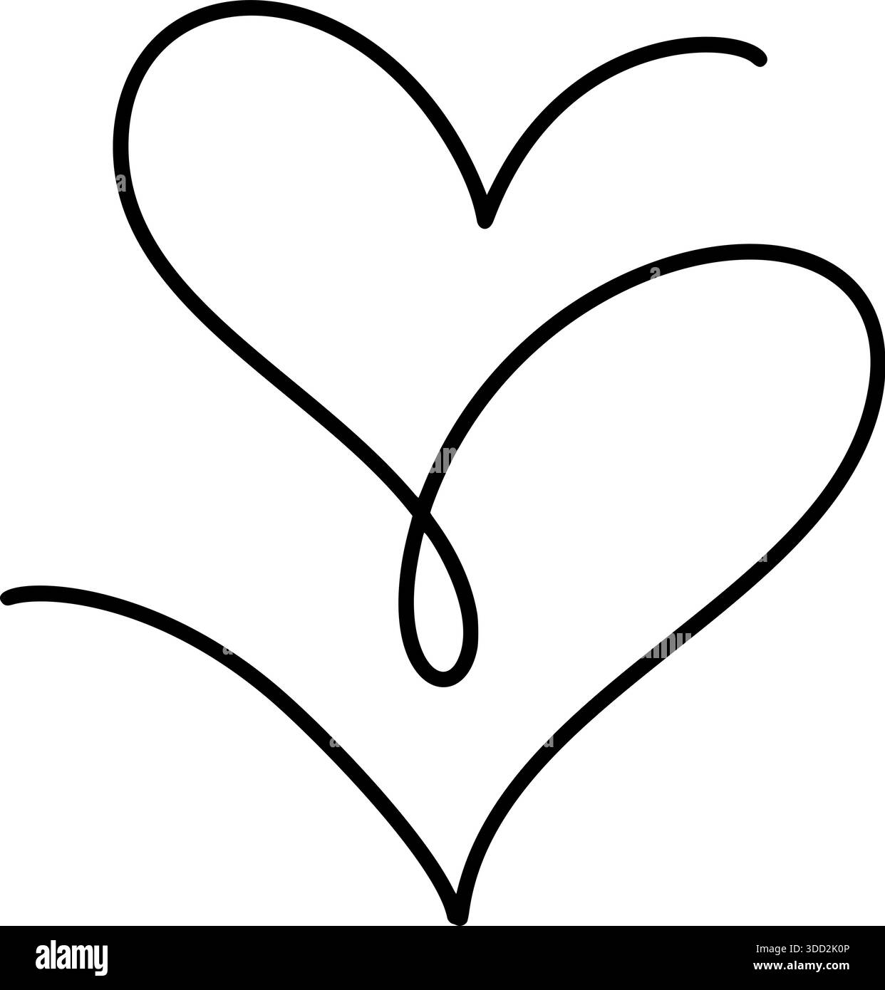 Intertwined vector valentine hearts illustrating unity, romance, a ...