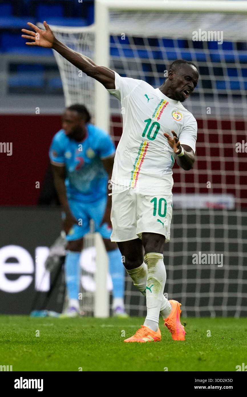 Senegal's Sadio Mane reacts after scoring a goal during the Africa Cup ...