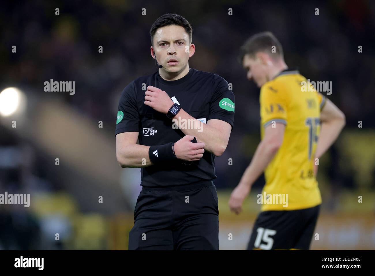 Referee Matthew MacDermid during the William Hill Premiership match at ...