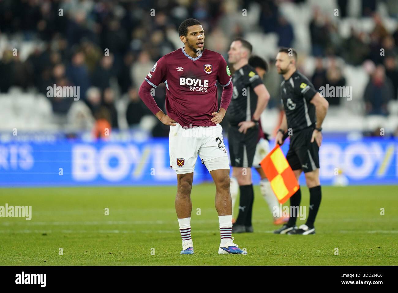 Jean-Clair Todibo of West Ham United looks dejected after the West Ham ...