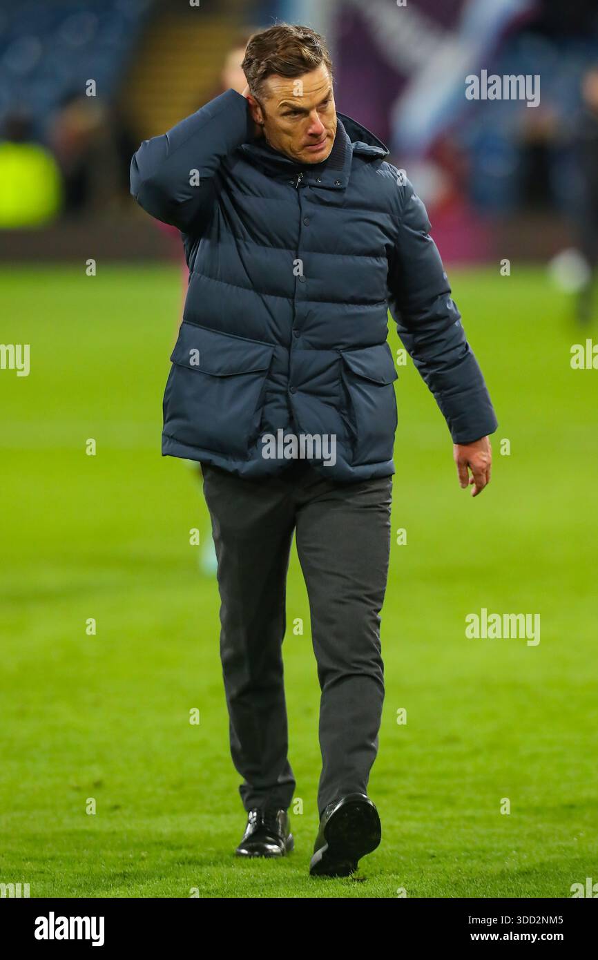 Scott Parker Manager Of Burnley dejected at full time during the ...