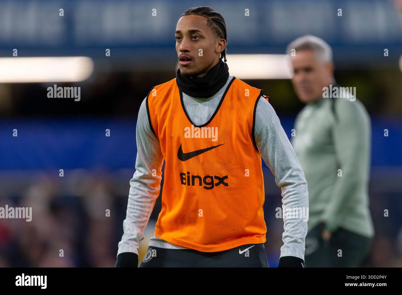 João Pedro of Chelsea warms up before the Premier League match between ...