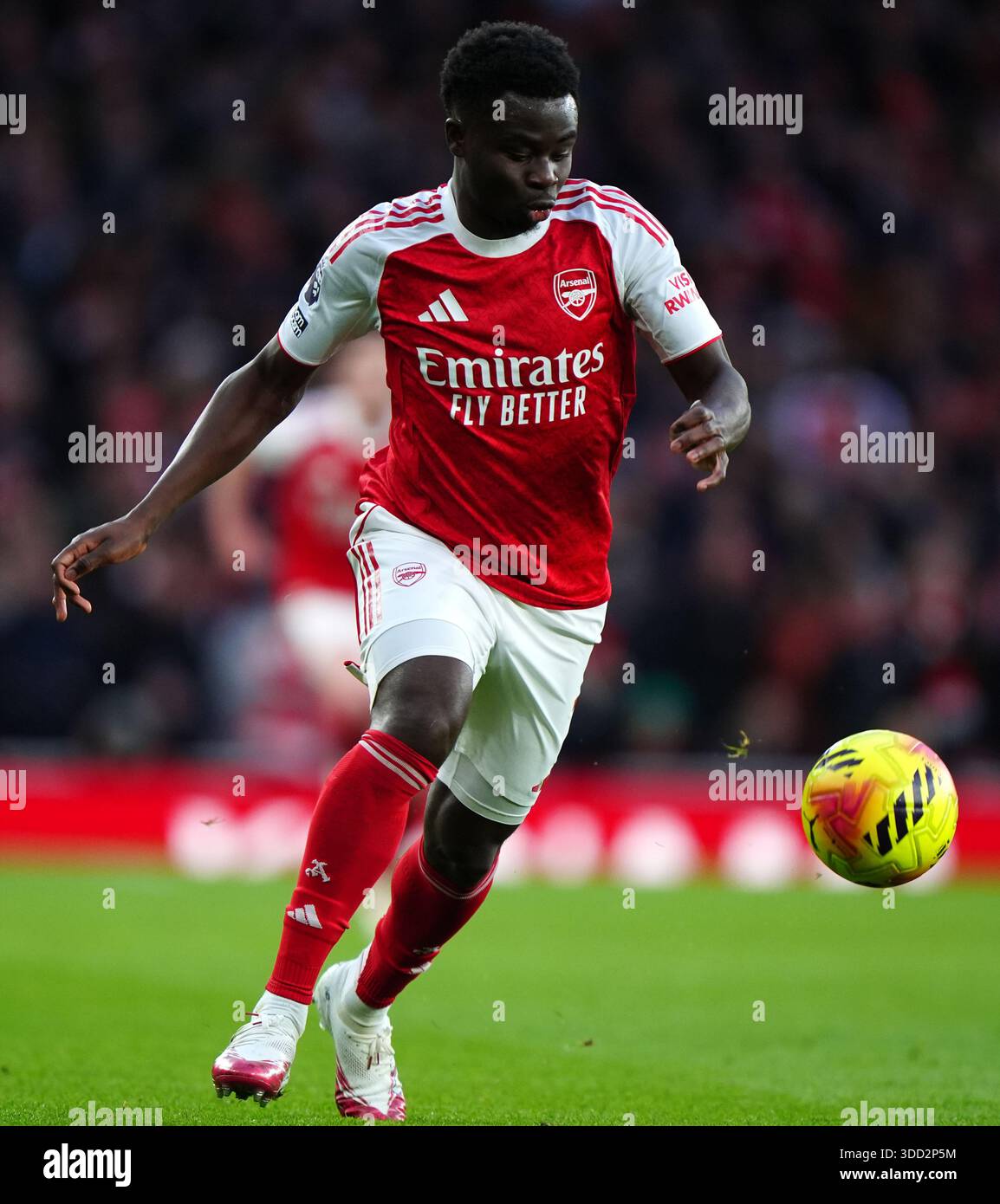 Arsenal's Bukayo Saka during the Premier League match at the Emirates ...