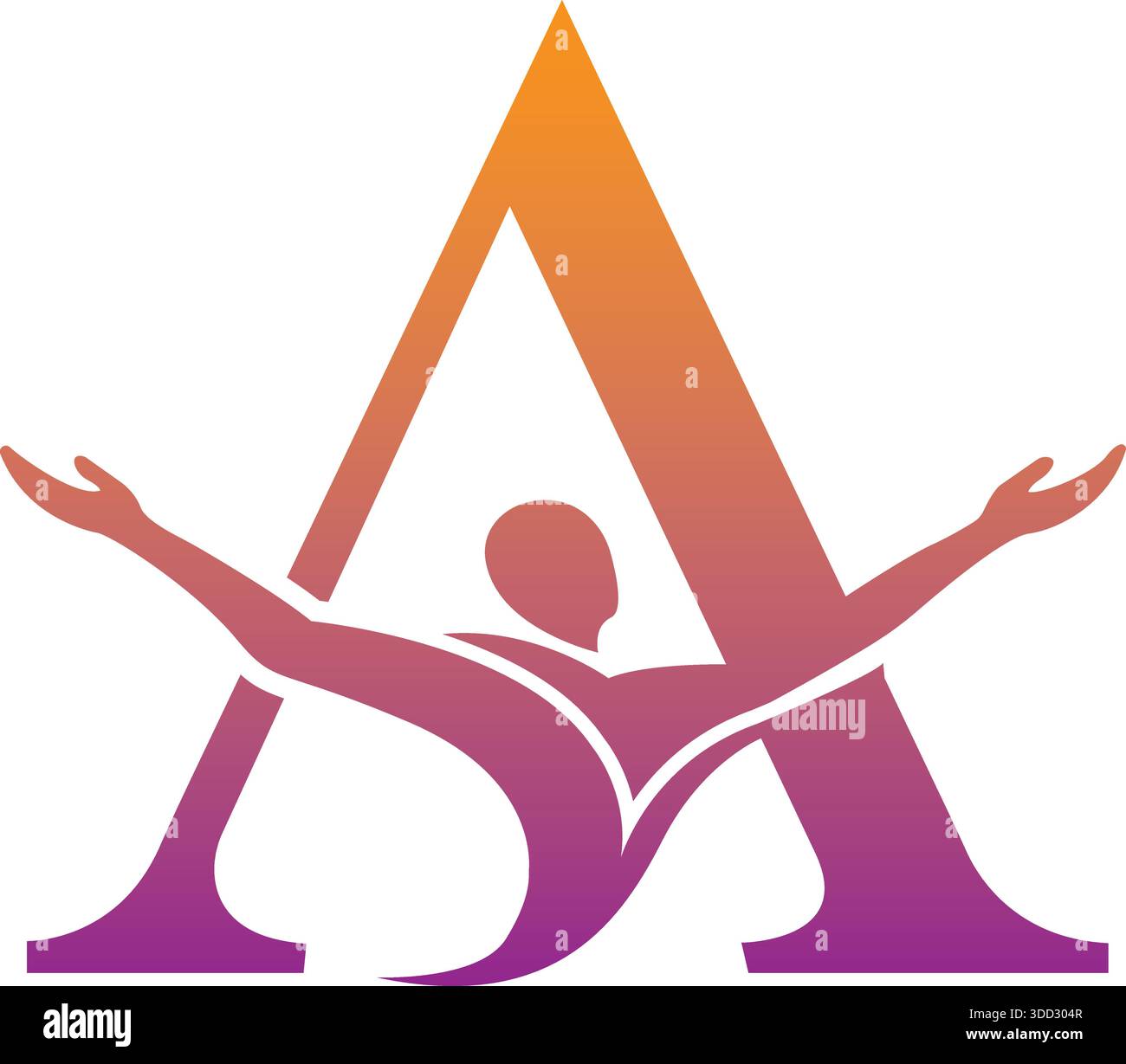 Letter A Human Fitness Logo Design Gym Template Vector Stock Vector ...