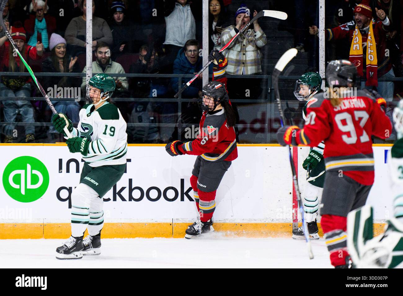 Ottawa Charge's Stephanie Markowski (6) celebrates her goal on Boston ...