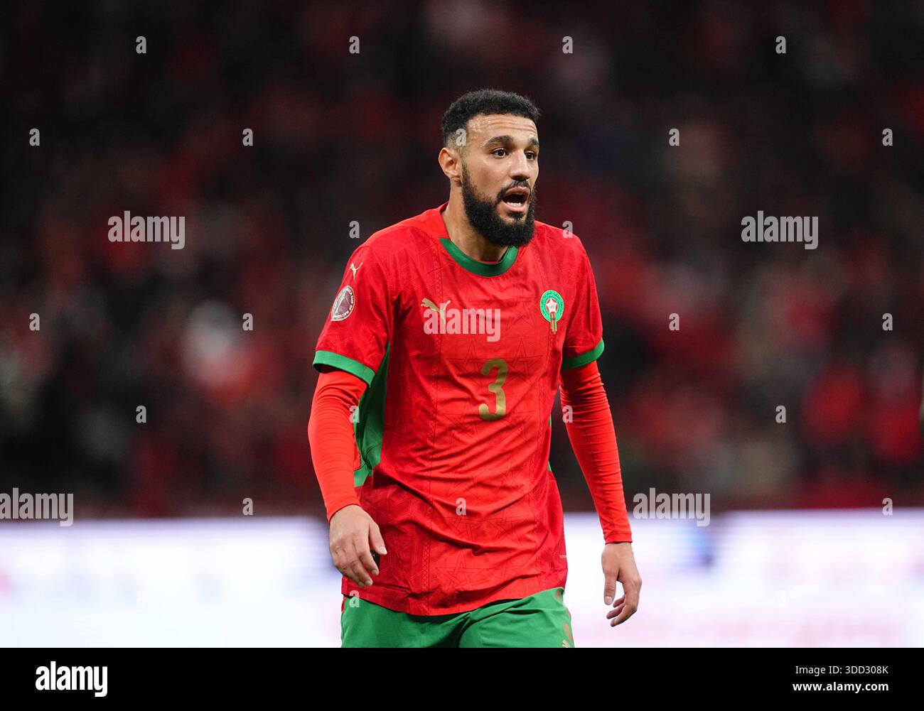 December 26 2025: Noussir Mazraoui of Morocco looks on during a 2025 ...