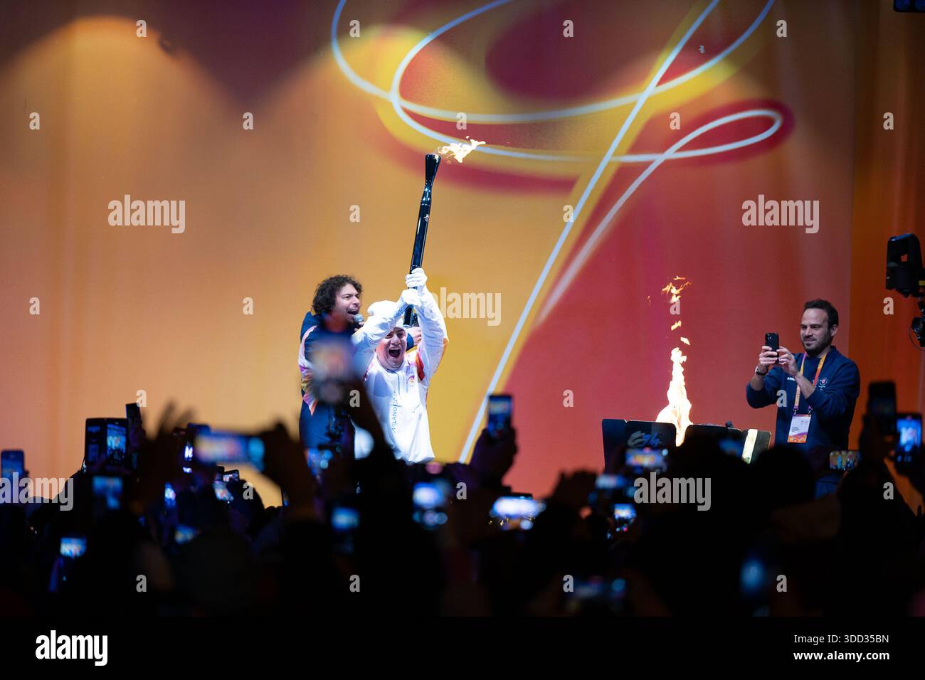 Journey of the Olympic Torch at the Latina City on Dec 26, 2025 in ...