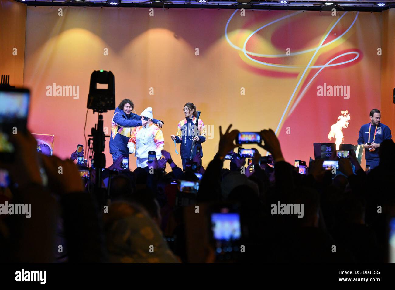 Journey of the Olympic Torch at the Latina City on Dec 26, 2025 in ...