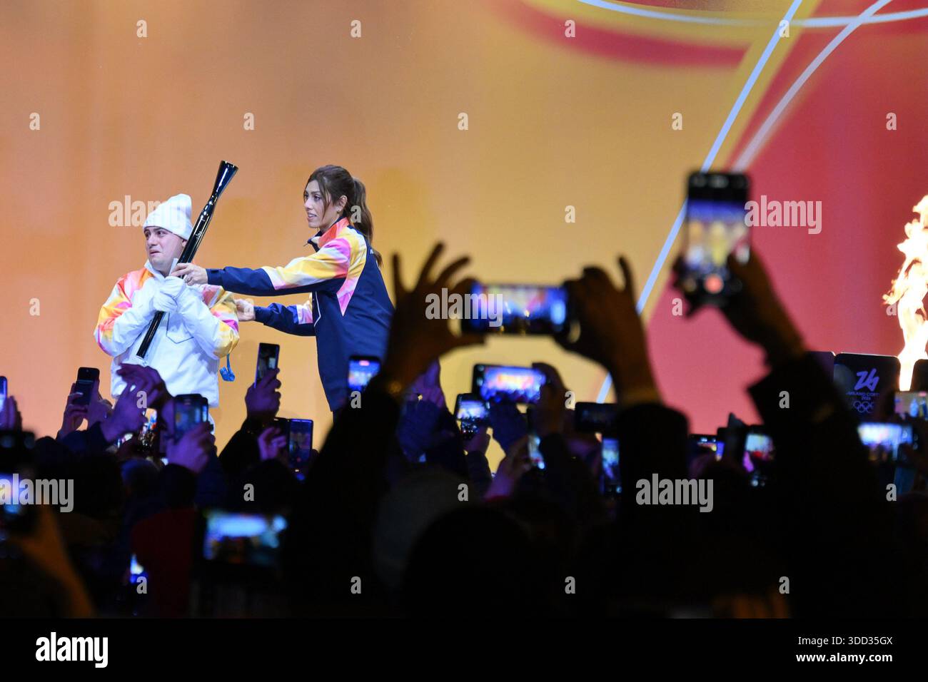 Journey of the Olympic Torch at the Latina City on Dec 26, 2025 in ...