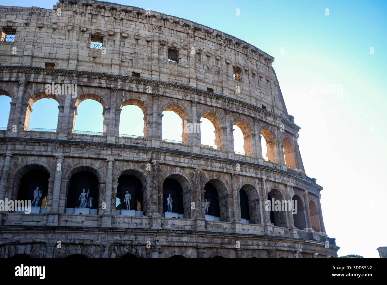 General view of the Colosseum Exterior view of Rome s Colosseum, with ...