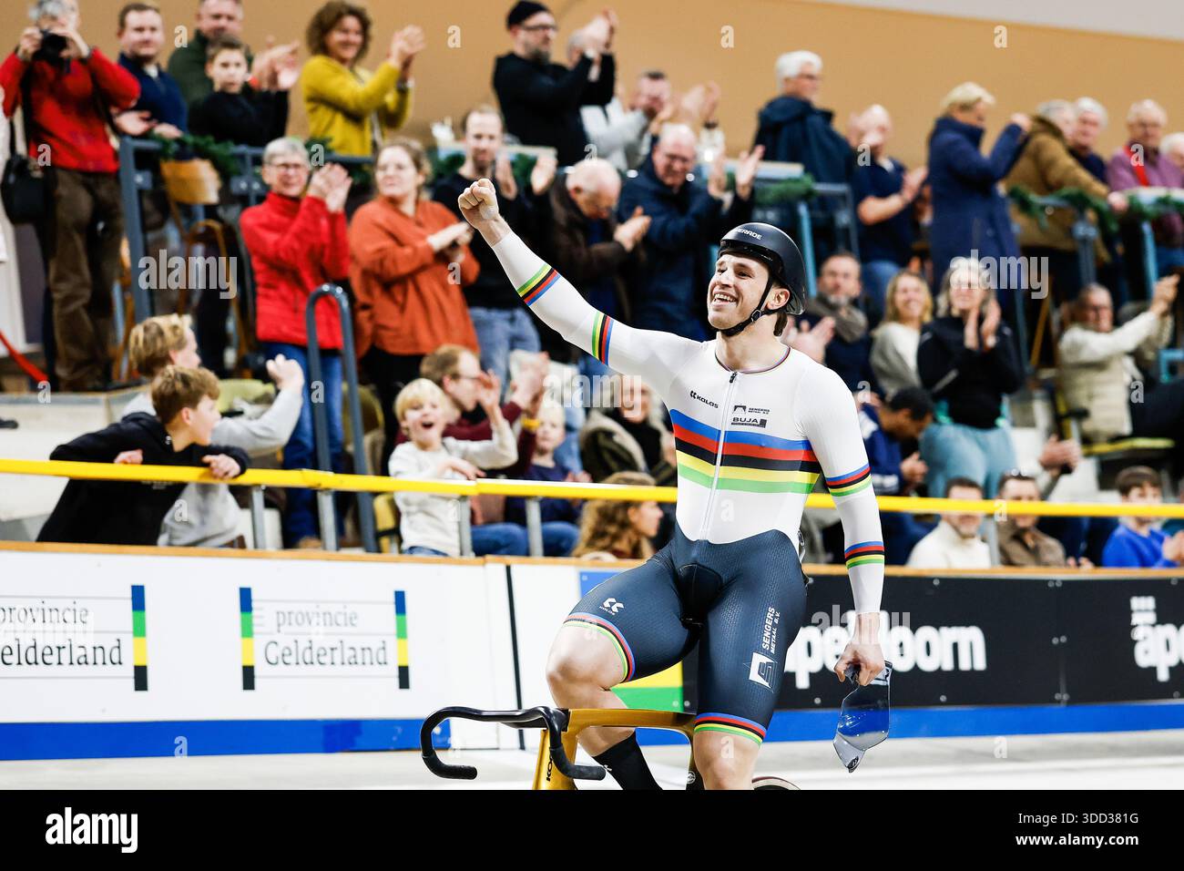 APELDOORN - Harrie Lavreysen celebrates after winning the keirin event ...