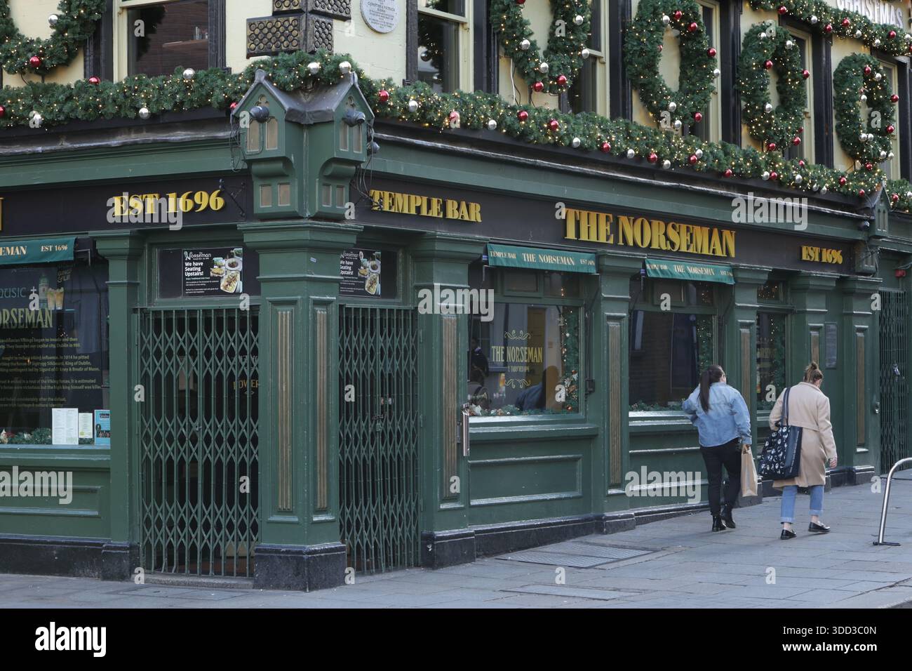 Dublin, Ireland - 24th December 2025 - Shuttered gates outside the ...