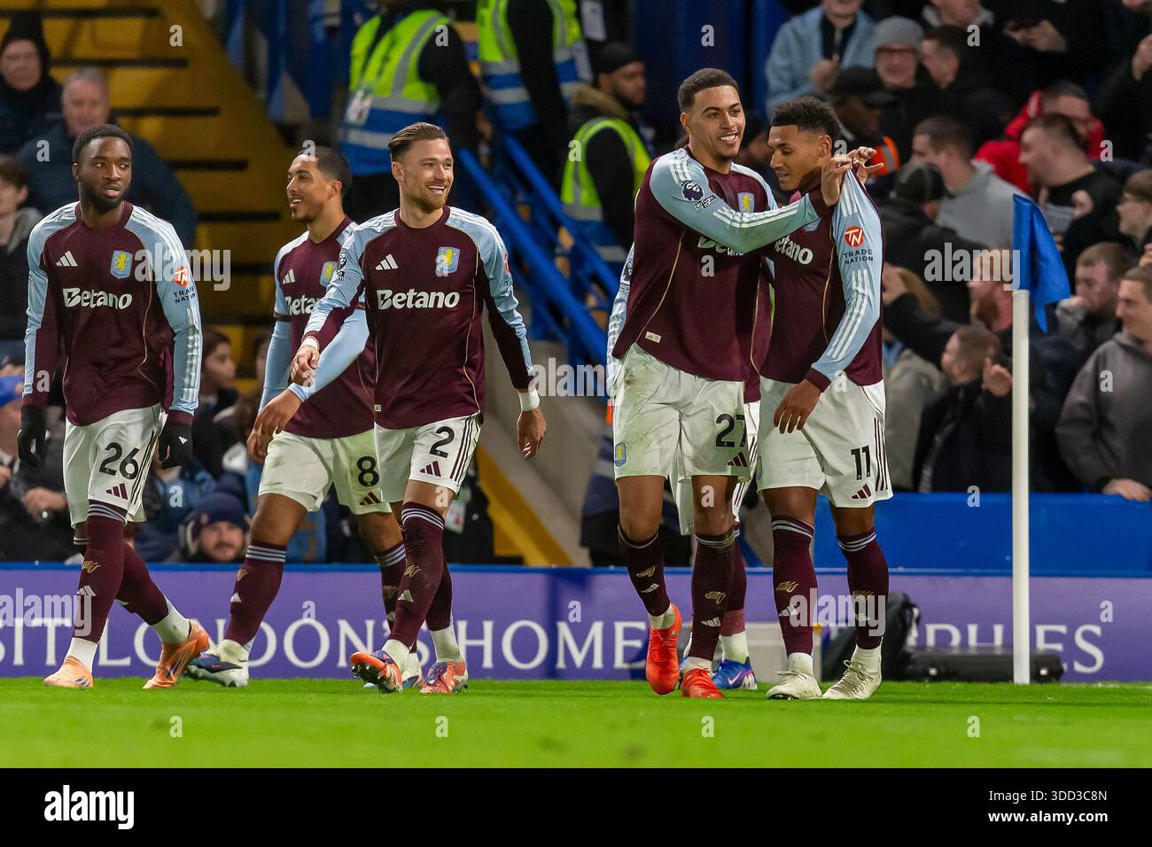Ollie Watkins of Aston Villa celebrates scoring his team's second goal ...