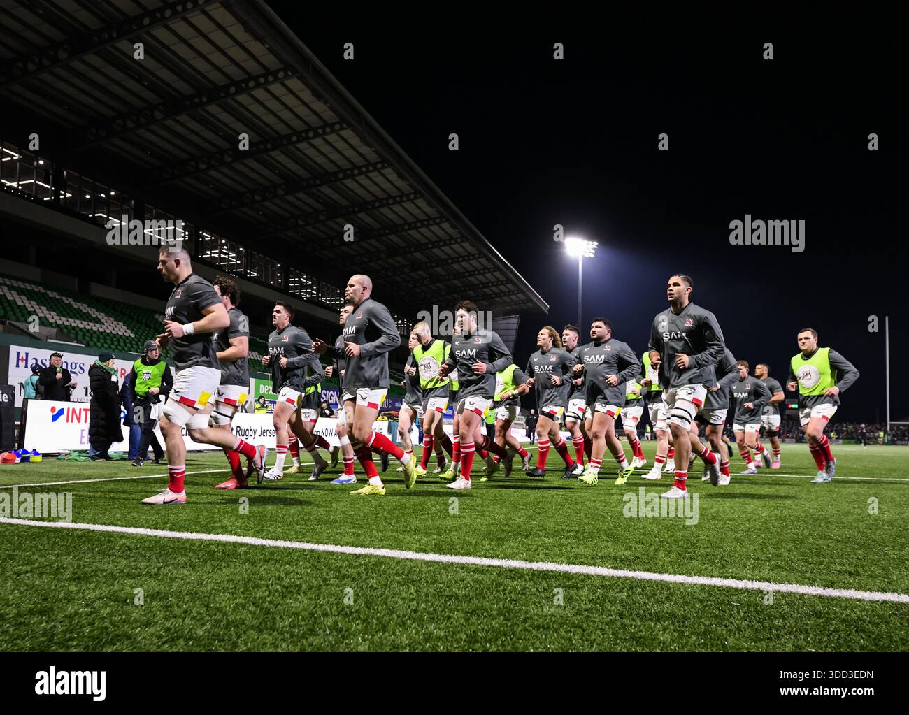 Galway, Ireland. 27th December, 2025. The Ulster team exit the pitch ...