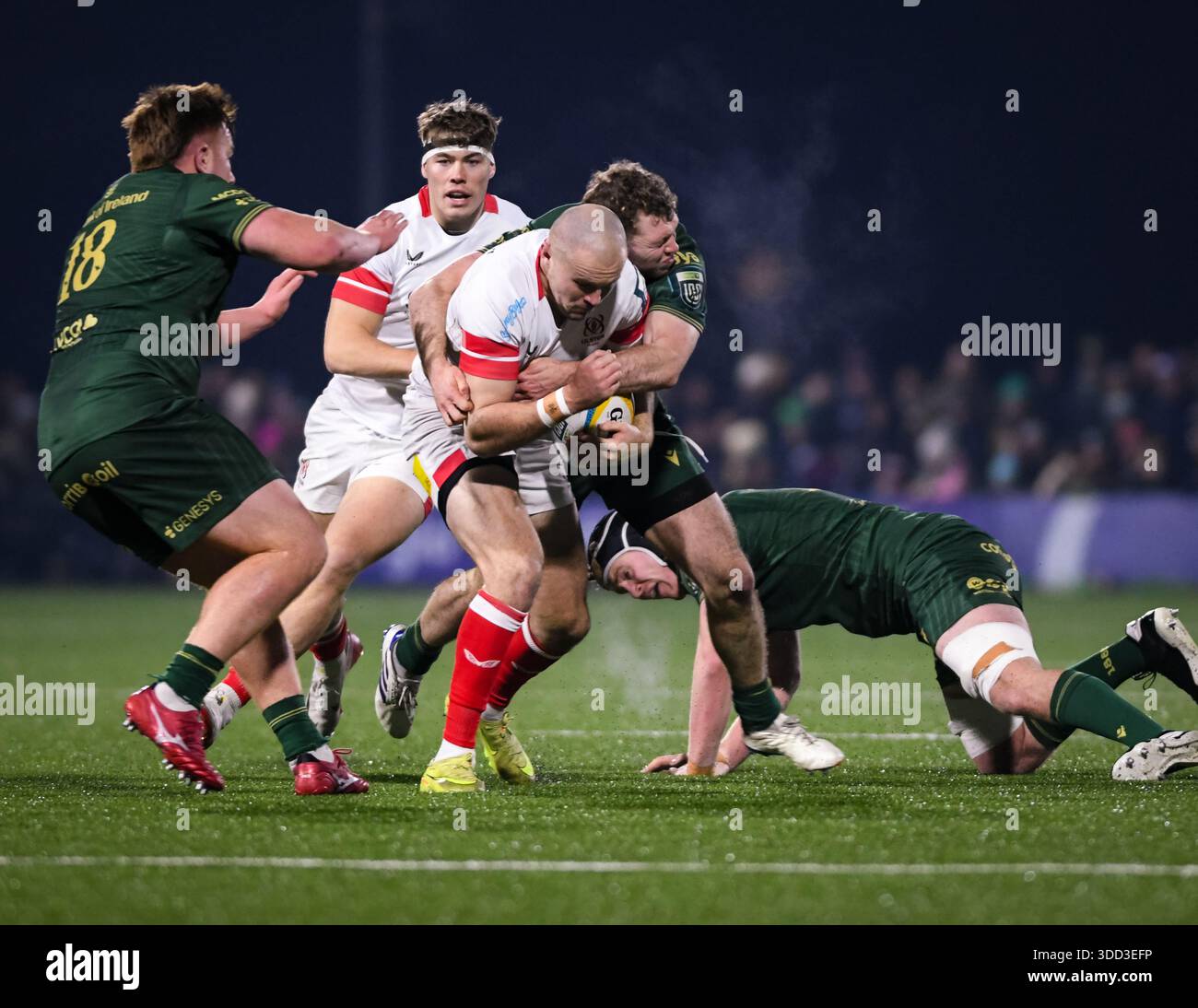 Galway, Ireland. 27th December, 2025. Jacob Stockdale of Ulster is ...