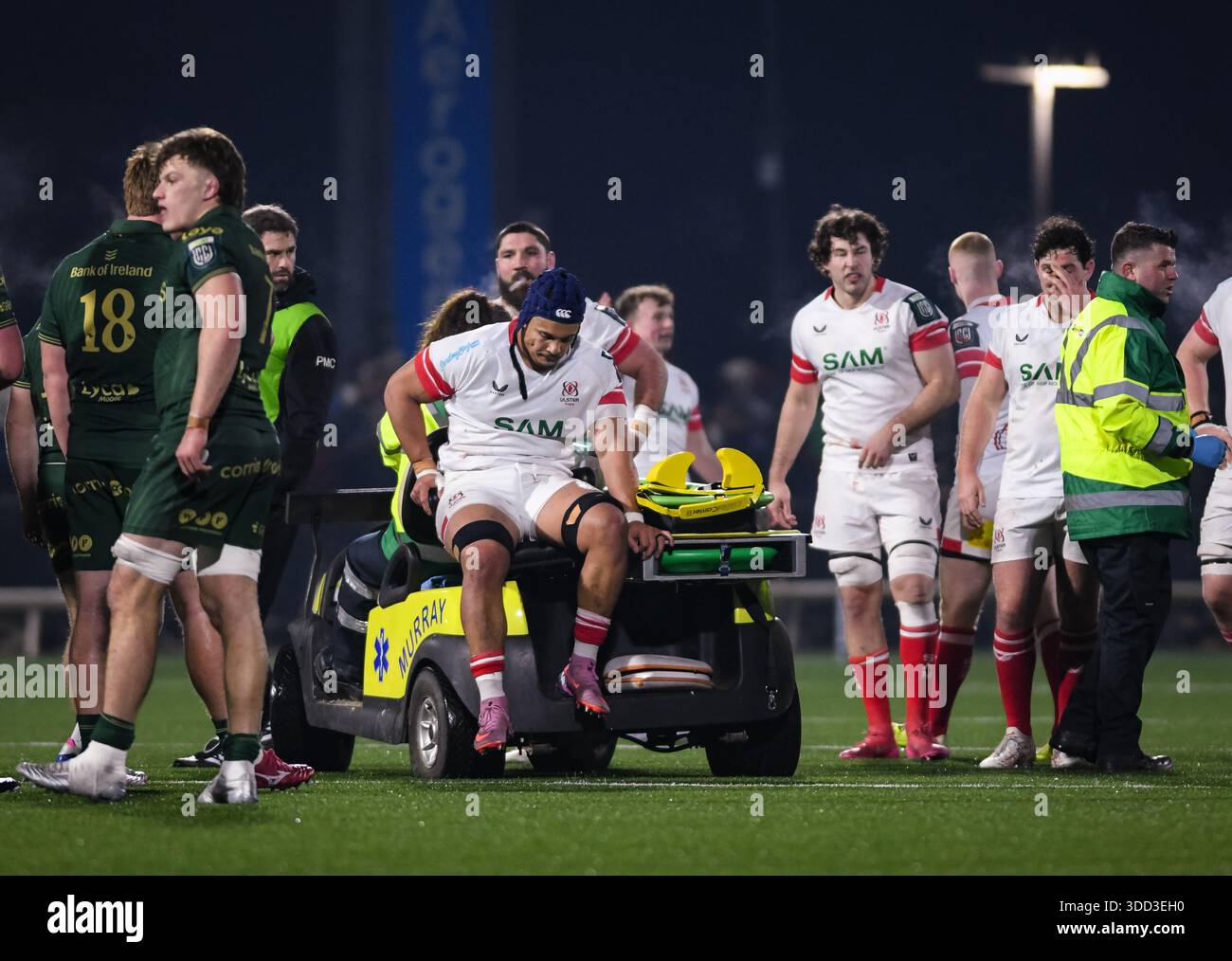 Galway, Ireland. 27th December, 2025. Ulster's Juarno Augustus goes off ...