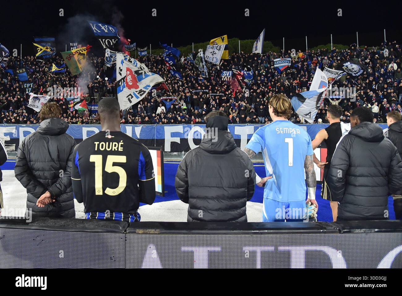 Players Pisa disappointment at the end of the match during Pisa SC vs ...