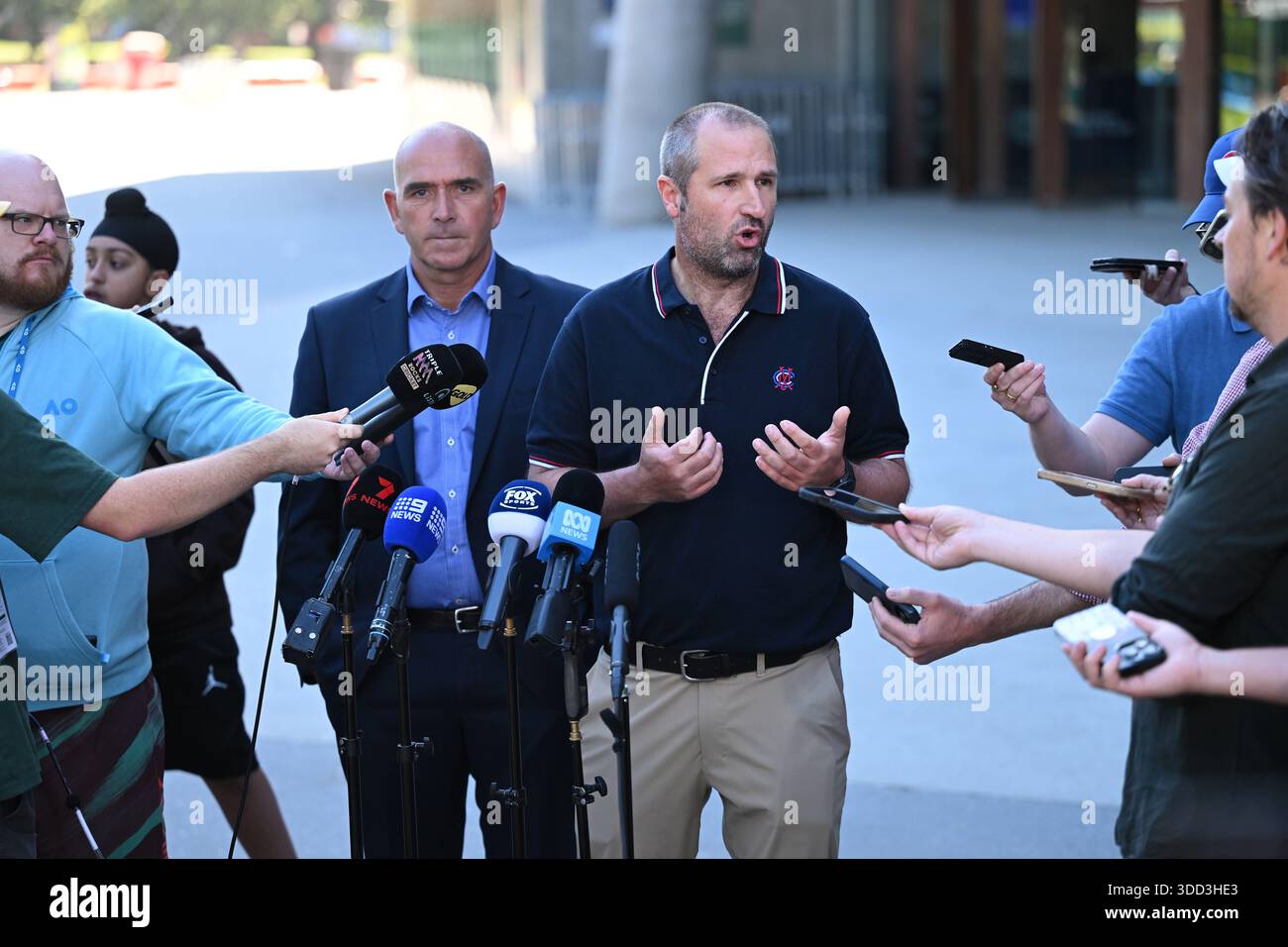 Melbourne Cricket Club CEO Stuart Fox (left) and Head Curator Matthew ...