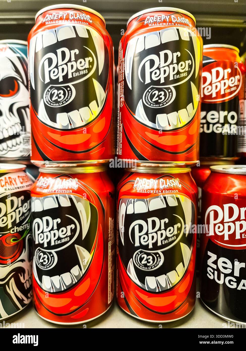 Kiel, Germany - 27. December 2025: Dr. Pepper Creepy Classic Halloween ...