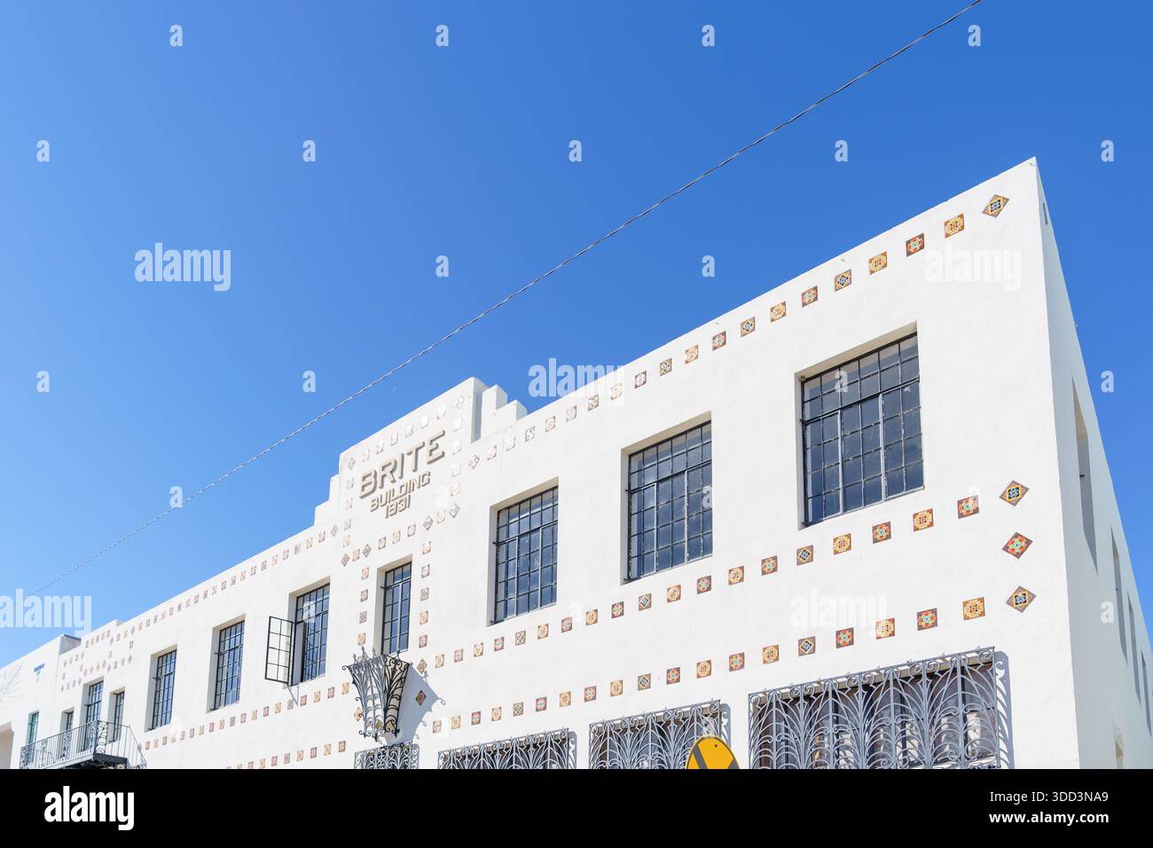 The Brite Building on Highland Street, built in 1931, in Marfa, Texas ...