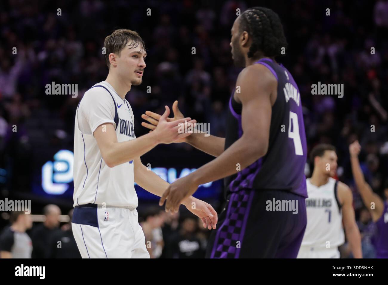 Dallas Mavericks forward Cooper Flagg, left, and Sacramento Kings ...