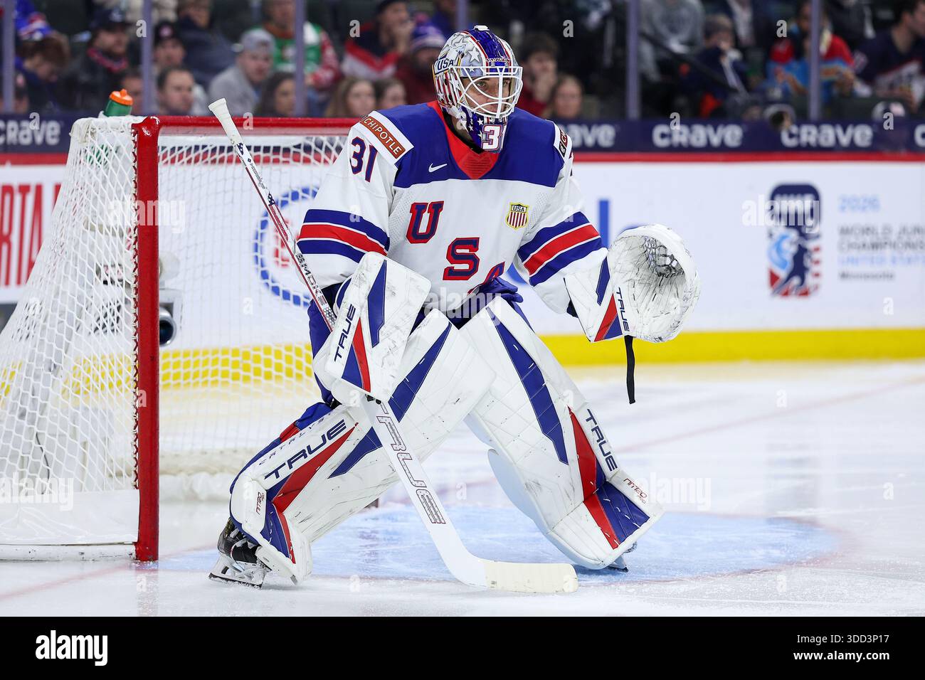 United States goalie Nicholas Kempf (31) defends his net against ...